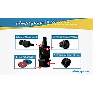 Amptyhub 9-100-9005 UWF Connector Assembly Replacement for Zodiac Polaris Black Max Pool Cleaner
