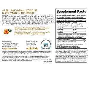 Membrasin 30 Day Vitality Pearls Natural, Estrogen-Free Oral Vaginal Moisture Supplement and Topical Vulva Cream, Provides Relief from Feminine Dryness, Burning, Irritation, and Itching