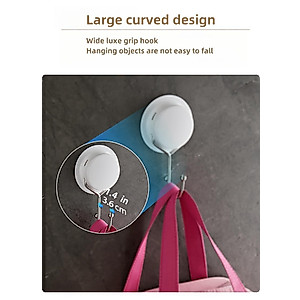 MEILEW Heavy Suction Cup Hooks，Large Suction Cup Hook Hanging Towel Inside Shower Wall，Home so Strong Suction Cup Hooks for Shower Window Bath and Glass Hanging up to 22 lbs(2-Pack), White, D-260015