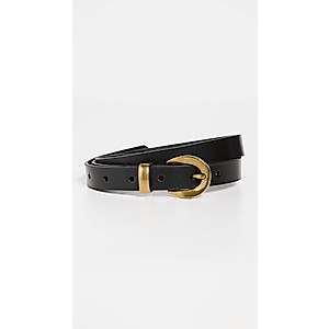 Madewell Women's Chunky Buckle Skinny Leather Belt, True Black, M