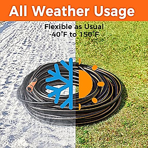 Giraffe Tools Garden Hose 50ft x 5/8", Water Hose Heavy Duty, Flexible, Lightweight Hybrid Hose with Swivel Grip Handle, Male to Female Fittings