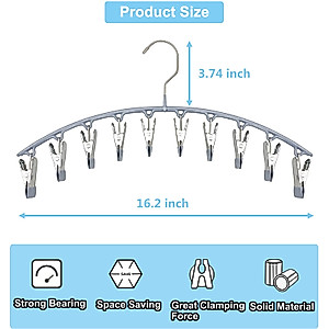 Legging Organizer Closet Organizers and Storage, Pants Hangers Space Saving with 10 Clips, 2 Pack Multi-Function Clothes Hangers for Leggings, Pants, Jeans, Skirts, Hats, Scarves, Socks (Gray)