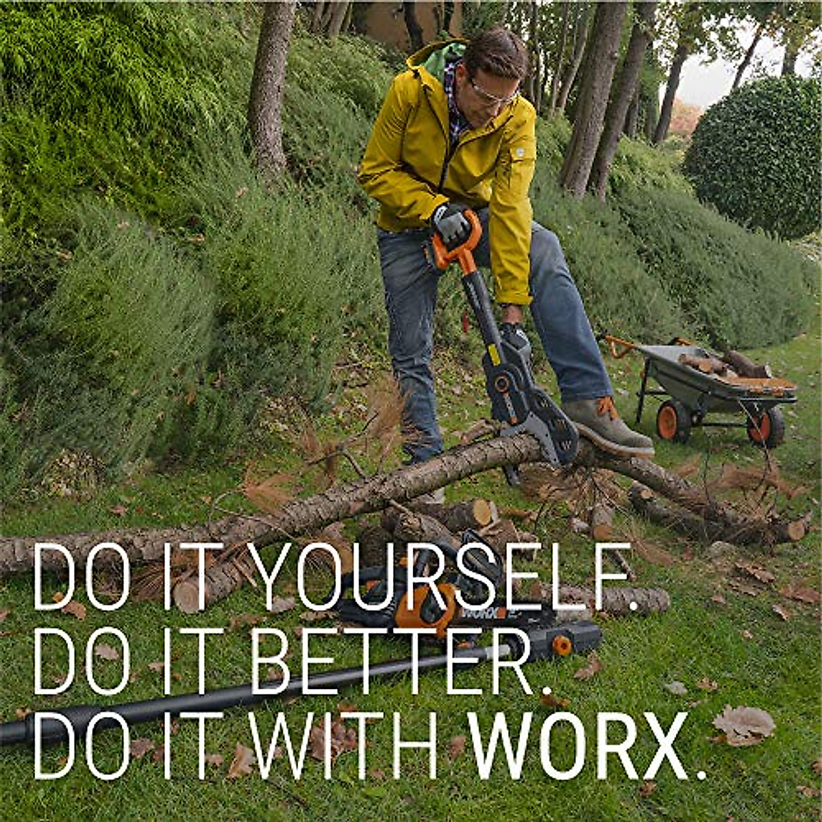 Gorilla Carts 7GCG-NF 7 Cu. Ft. Heavy-Duty Poly Garden Dump Cart with No-Flat Tires, Black (Amazon Exclusive) & Worx WG050 Aerocart 8-in-1 Yard Cart / Wheelbarrow / Dolly