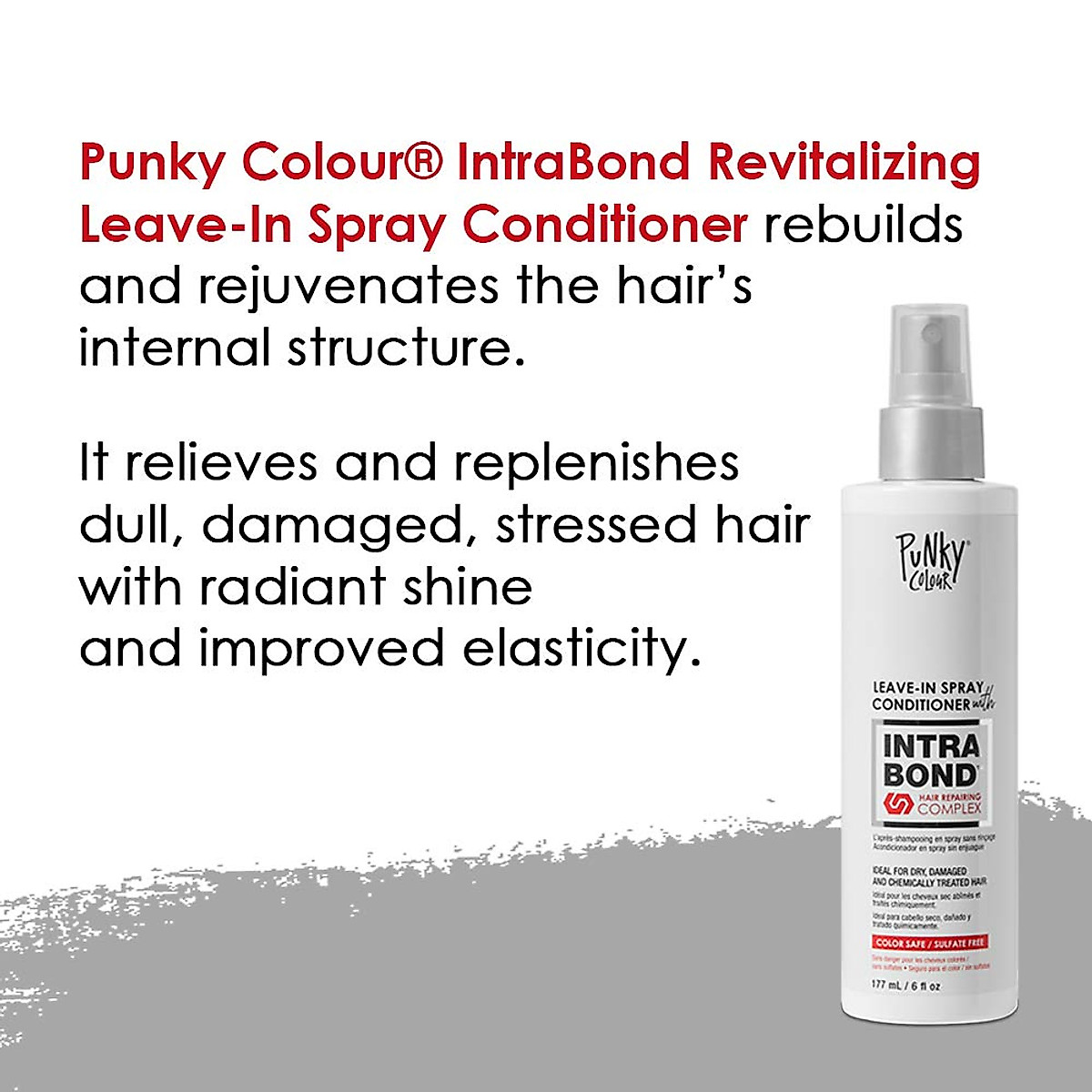 Punky Colour Intrabond Leave-In Spray Conditioner with Hair Repairing Complex, for Dry, Damaged, Chemically Treated Hair, 6 oz