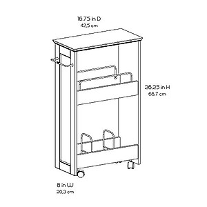 Zenna Home Slim Bath Shelves, Freestanding Moveable Bathroom Storage, White 8 Inch