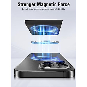 TopMade 2-in-1 MagSafe Wallet Stand, for iPhone Wallet with ID Window, Strongest Magnetic Wallet for iPhone 15/14/13/12 Series, Not for 13/12 Mini, 10 Card Holder, RFID Blocking, Vegan Leather, Black