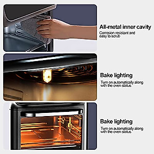 Air Fryer TXQULA Air Fryer Toaster Oven 10-Quart 7-in-1 Air Fryer Convection Oven,Rotisserie,Roast,Bake,Dehydrate,12 Cooking Presets, Large Easy-View Window,with Accessories&Recipes,Black