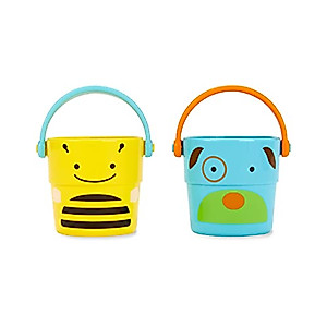 Skip Hop Baby Bath Toy Filled Bucket, Bath Toy & Bucket Gift Set, Grey