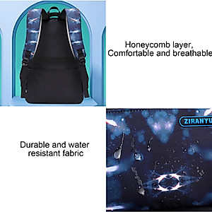 JiaYou Boys Men Backpack High University School Bag Travel Daypack 3pcs Backpack Sets(Dark Blue Star-3pcs,30 Liters)