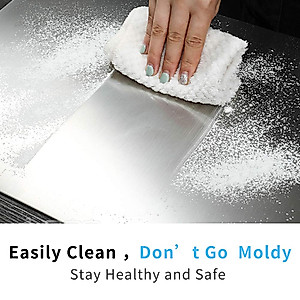 LandHope Large Cutting Board 304 Stainless Steel Cutting Board Metal Baking Mat Non Stick Thick Board Cutting Fruit Vegetable Meat Kneading Rolling Bread Pizza Biscuits Dough Sturdy Kitchen