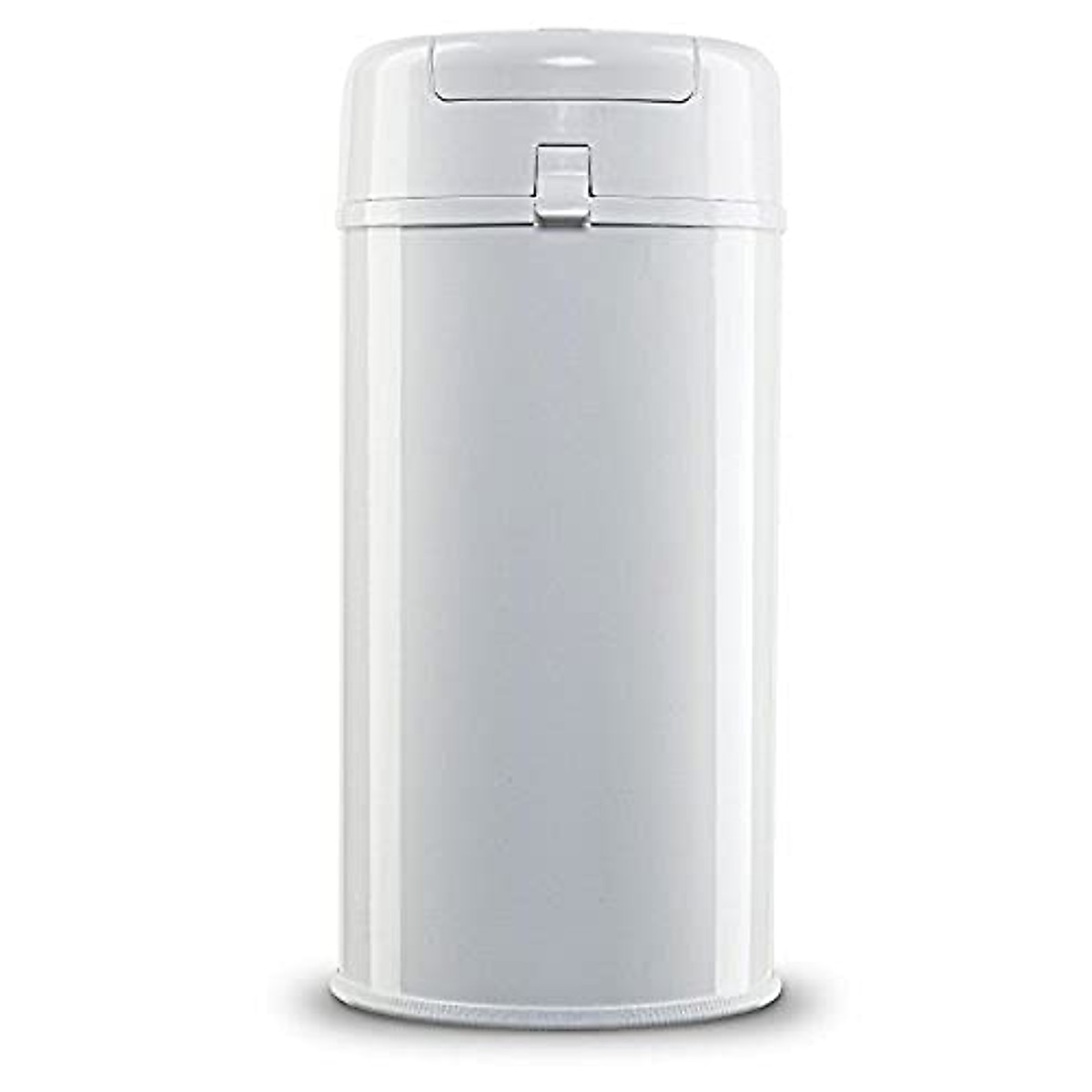 Bubula Premium Steel Diaper Waste Pail with Air Tight Lid and Lock, White/White