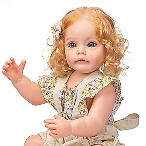 TERABITHIA 22 Inch So Truly Full Body Silicone Vinyl Reborn Toddler Girl Doll Look Real Newborn Princess Baby Dolls Detailed Painting Waterproof Toy for Girls Anatomically Correct