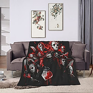 Horror Movie Characters (Many Faces of) Flannel Blanket,Super Soft, Comfortable and Warm, Perfect for Sofa, Living Room and Bedroom 80"X60"