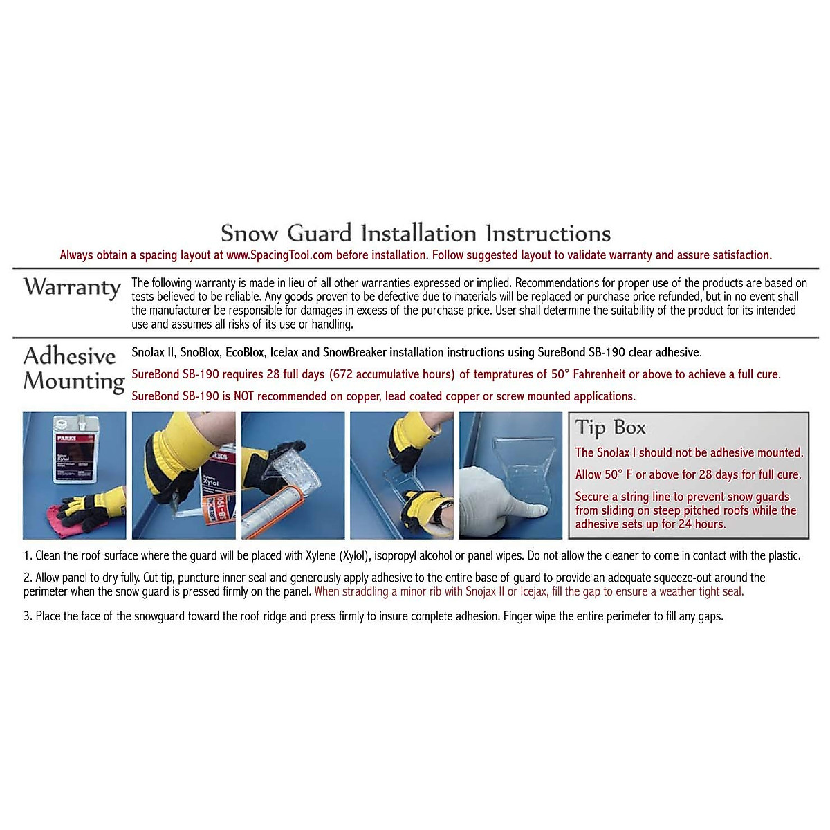 Snow Guards for Metal Roofs Light Green Polycarbonate (20 Snow Stops)