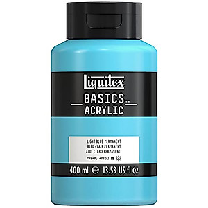 Liquitex BASICS Acrylic Paint, 400ml (13.5-oz) Bottle, Light Blue Permanent