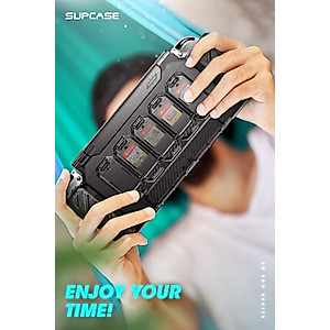 SUPCASE for Nintendo Switch OLED 2021 Case with Front Cover (Unicorn Beetle Forma), [Military-Grade Protection] [5 Game Card Storage Slots] Slim Protective Cover Accessory for Switch OLED, FrostBlack