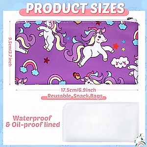 12 Pcs Reusable Snack Bags for Kids Food Safety Snack Bags with Zipper Dual Layer Reusable Snack Pouch Washable Sandwich for Storage School Lunch