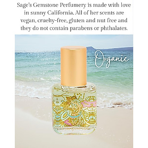 Turquoise Organic Perfume Oil Extract Roll-On by Sage- 1/4 oz, Vegan & Cruelty-Free, Marine Scent, Waterflower Musk, Blue Chamomile, Grapefruit