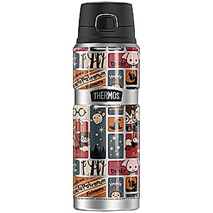 Harry Potter Cute Chibi Pattern, THERMOS STAINLESS KING Stainless Steel Drink Bottle, Vacuum insulated & Double Wall, 24oz