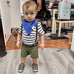 Quinton Bradley 8 Pack Baby Bandana Drool Bib Gift Set, Infants and Teething Toddlers Solid Color Bundle (Rainbow)