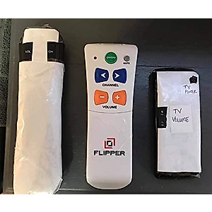 Flipper Big Button Universal TV Remote - Seniors, Elderly - Simple, Works TV & Cable - Favorite Channels - Learning - Supports IR Devices