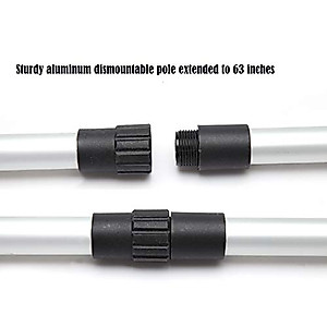 60 Inch Car Wash Brush 12" with Soft Bristle Head Flow-Through Heavy Duty Tri-Level Dip Auto Car Wash Brush Long Handle Car Exterior Washing Yellow