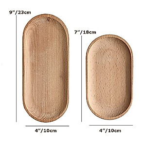 Solid Wood Tray Decor Set Food Coffee Fluit Table Plate (2PCS)