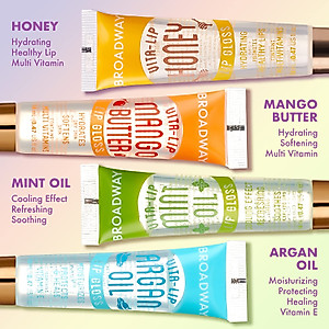 KISS Broadway Broadway Vita-Lip Clear Gloss Variety Box, Ultra-Hydrating & Soothing Formula with Vitamin Oils, Lustrous Non-Sticky Finish, Multipack of 48 Nutrient-Rich Glosses