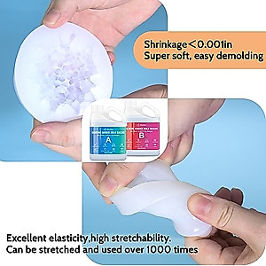 JDiction Silicone Mold Making Kit, 2.32lb(37oz) Super Elastic Liquid Silicone for Mold Making, Fast Cure Soft Mold Making Silicone Rubber for Casting Resin Molds/Silicone Molds/Candle Molds/Soap Molds