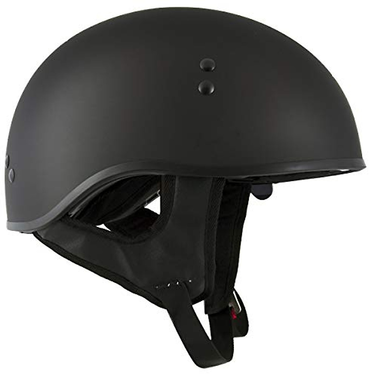 Hot Leathers T72 Black Widow Flat Black Motorcycle Half Helmet Biker w/Drop Down Visor - XX-Large