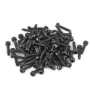 Niooliuk M2mm x 10mm Full Thread Hex Head Self Tapping Screws Black (Pack of 100)