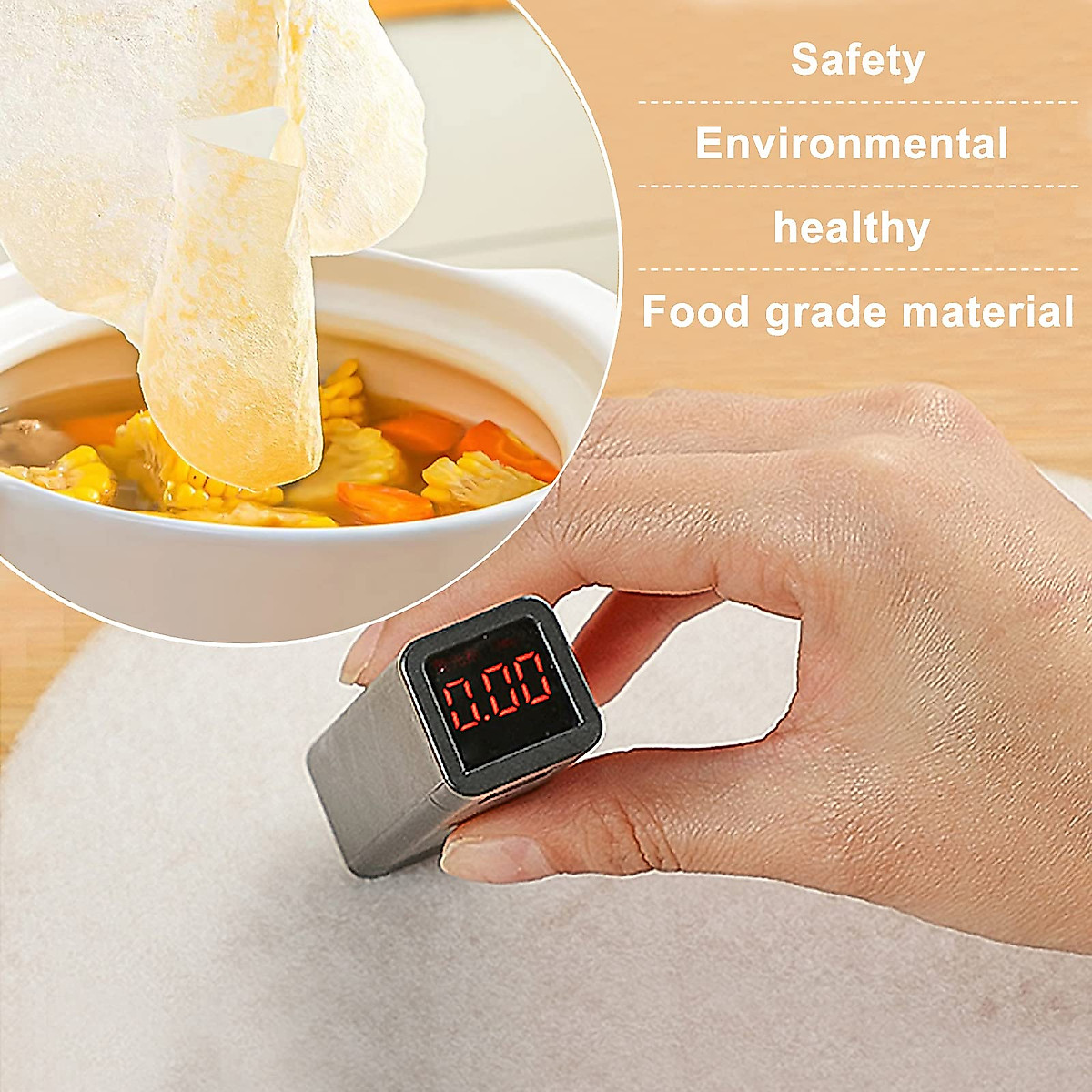 KLVEU 36 Sheets Kitchen Oil Absorbing Paper for Food Scum Oil Absorbing Sheets for Cooking ,Food Blotting paper Used for Soup, Fried Food to Absorb and Remove the Grease Fat