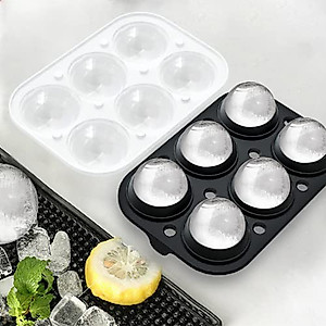 ROTTAY Ice Cube Trays (Set of 2), Sphere Ice Ball Maker with Lid & Large Square Ice Cube Maker for Whiskey, Cocktails and Homemade, Keep Drinks Chilled