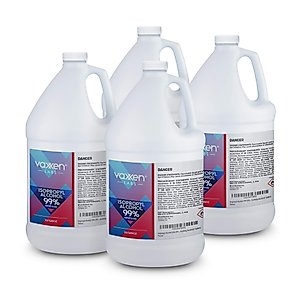 Vaxxen Labs Isopropyl Alcohol 99 percent (IPA) - USP-NF Medical Grade Concentrated Rubbing Alcohol - Made in USA - 128 Fl Oz/Gallon (4 Pack)