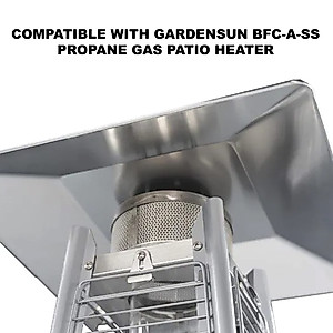 Replacement Patio Heater Heat Shield (Square) - Glass Tube Heat Shield with 3 Pre-Drilled Holes - Compatible with Gardensun BFC-A-SS Propane Gas Patio Heater and Other 4-Sided Glass Tube Heaters