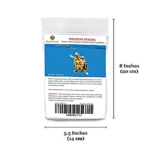 SunGrow Floating Food Sticks for Aquatic Turtles, Newts and Frogs, Balanced Meal for Strong Bones and Shells, Zip-Lock Packaging, 7 Ounce