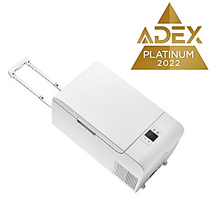 Equator Advanced Appliances 0.7 cu.ft White Portable Fridge-Freezer Tailgate Refrigerator with Retractable Handle and Wheels Digital Display Including Cover