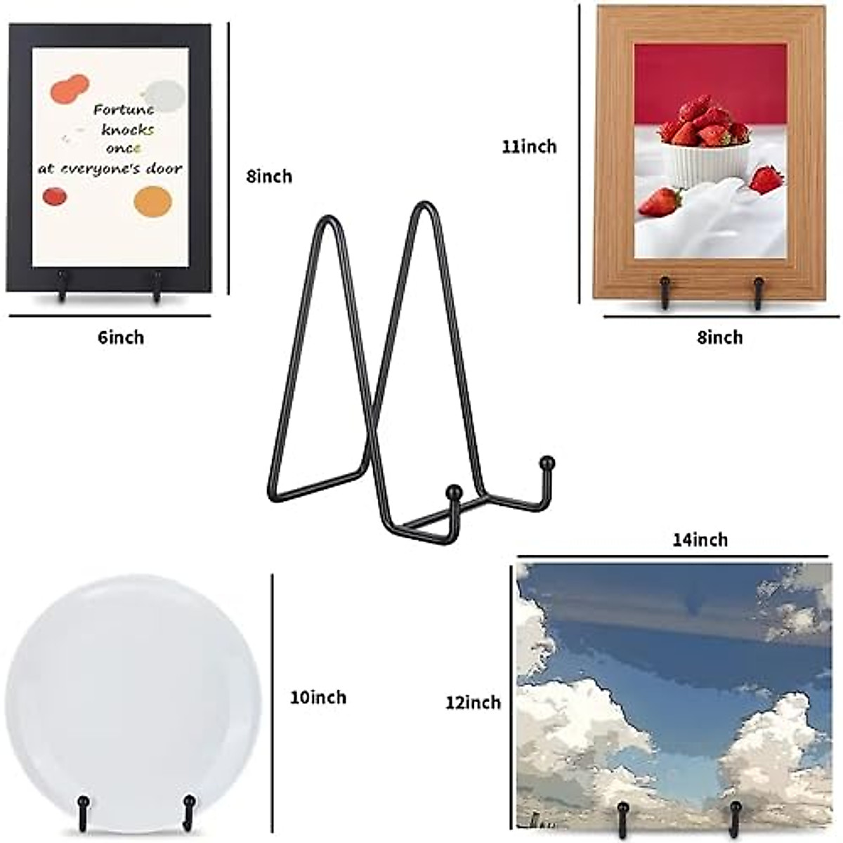 Black geometric N-shaped rack, display rack, iron decorative porcelain plate rack, photo frame, handicraft rack