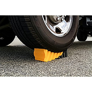 Camco Rv Curved Leveler With Chock - 2 Pack - Easy Drive-On Leveler Adds Up To 4" In Height (44425)