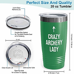 Archery Green Edition Tumbler 20oz - Archery Lady B - Funny Gift For Archery Coach Athlete Hunt Target Shot Trainer Arrow Bow Sport