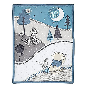 Lambs & Ivy (LAMCR) Forever Pooh 3-Piece Mini Crib Bedding Set, Blue (780020)