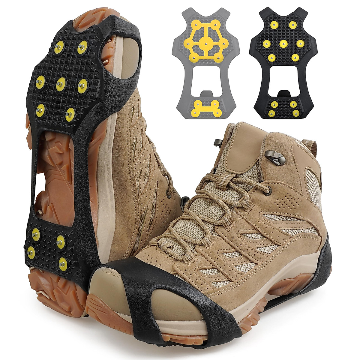 Ice Snow Cleats for Shoes and Boots Walk Traction Cleats Ice Crampon Non-Slip Overshoe for Men Women Winter Walking on Snow and Ice (11Studs, M)