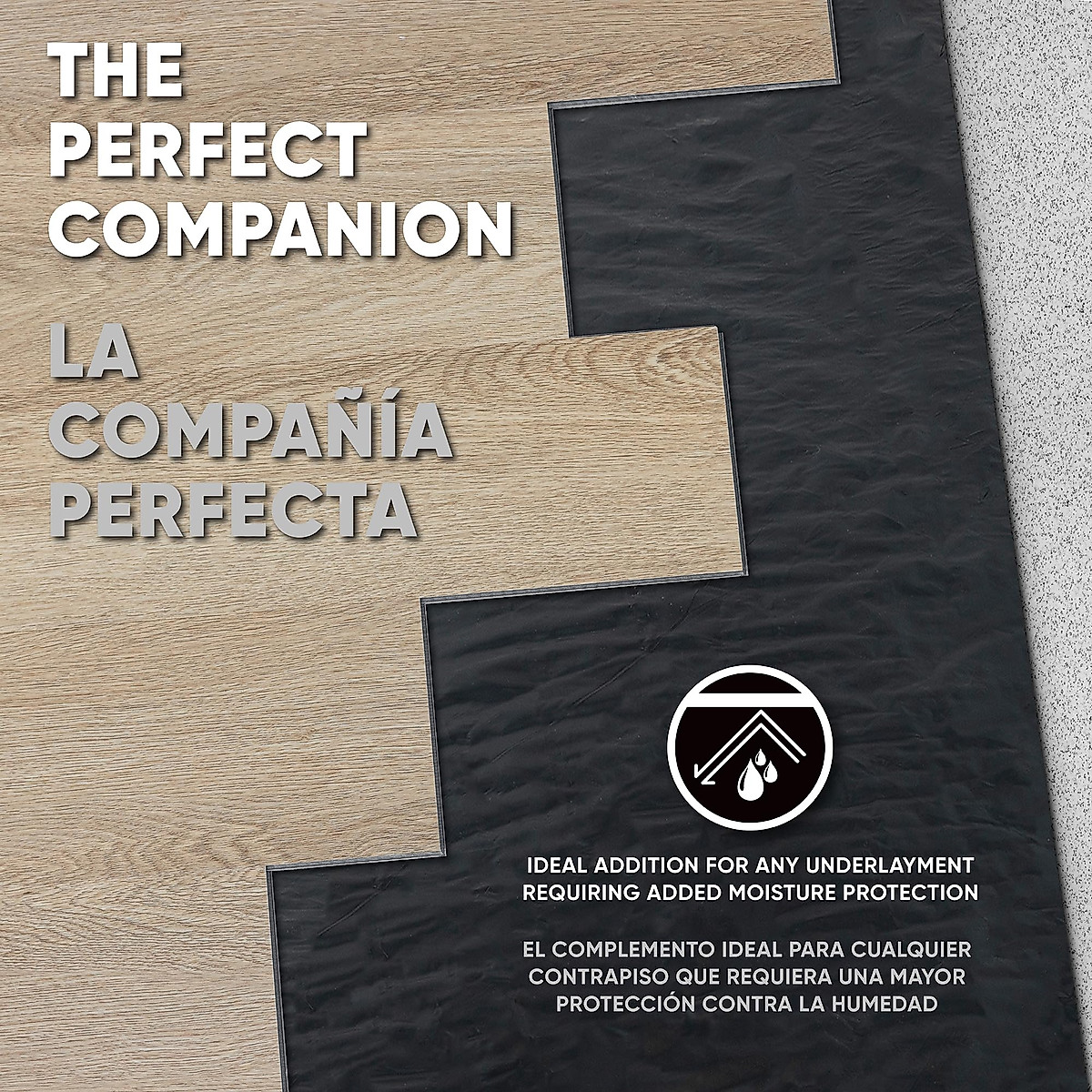 ROBERTS 70-115 Moisture Barricade Underlayment Film, for Vinyl, Laminate SPC, Engineered Wood Floors, 6 mil. Thick, Polyethylene, 120 Sq. Foot Roll, Black