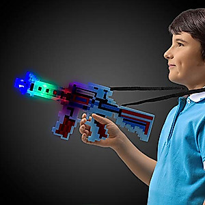 Windy City Novelties - 3 Pack - Light up Machine Guns Toy with Sound & Lights for Kids | Retro Gaming, 80s Video Games, Halloween Costume Accessory, Toys for Boys, Birthday Gifts, Sensory Toys.