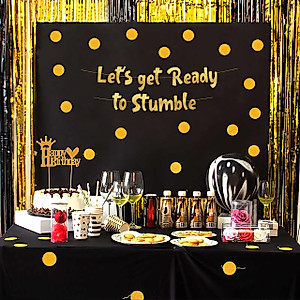 Let's Get Ready To Stumble Gold Glitter Banner - Funny Bachelorette and Bachelor Party Decorations - 21st - 25th - 30th Vegas Party Banner