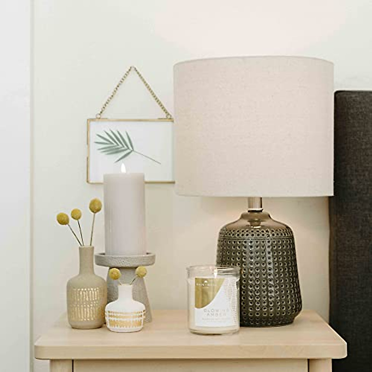 Main + Mesa Lidded Glass Candle, Glowing Amber