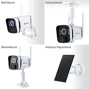 Kittyhok Solar Home Security Camera System, 4pcs 2k Ultra Solar Security Cameras Wireless Outdoor, Smart Human Detection, Spotlight, Forever Power, 10CH NVR, 60 Days Local Storage, 0 Monthly Fee