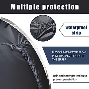 MAIZOA Outdoor Bike Covers Storage Shed Tent,210D Oxford Thick Waterproof Fabric,outdoor aluminum alloy bracket bicycle storage shed, neat tent bicycle cover (L-BLACK)