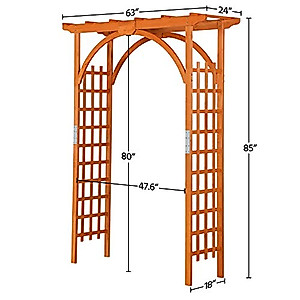 Yaheetech 85in Wooden Garden Trellis Garden Arch Arbor for Climbing Planting Plant Stand in Garden Yard Outdoor, Brown