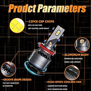 HUOKEDS for Toyota Tacoma 2016-2023 LED Lights Bulbs Combo, 6pcs Super Bright 6000K White High & Low Beam and Fog Lights LED Blubs Package